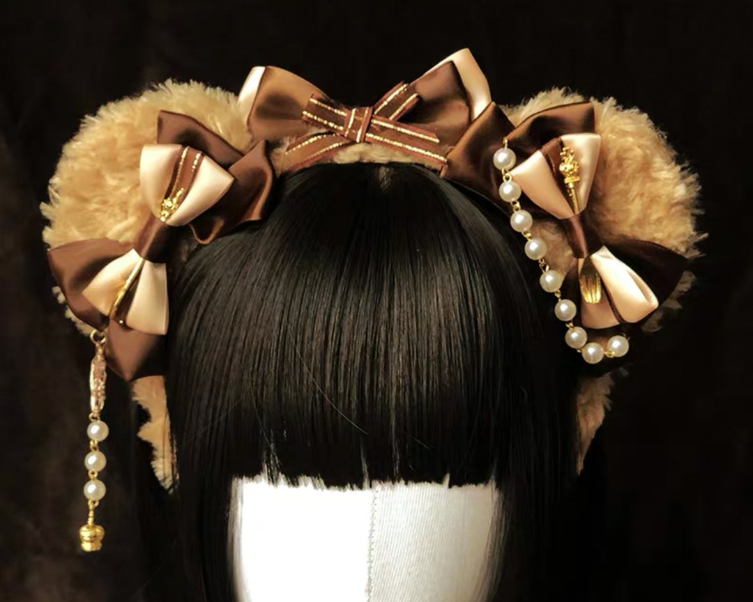 Teddy Bear Ear Cosplay Anime Headwear Cat Ear Headband Brown Ear Anime ...