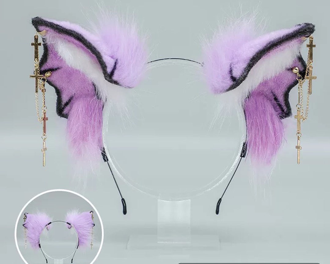 Demon Bat Ears Ear Headband,halloween Themed Headwear,aritificial Furry ...