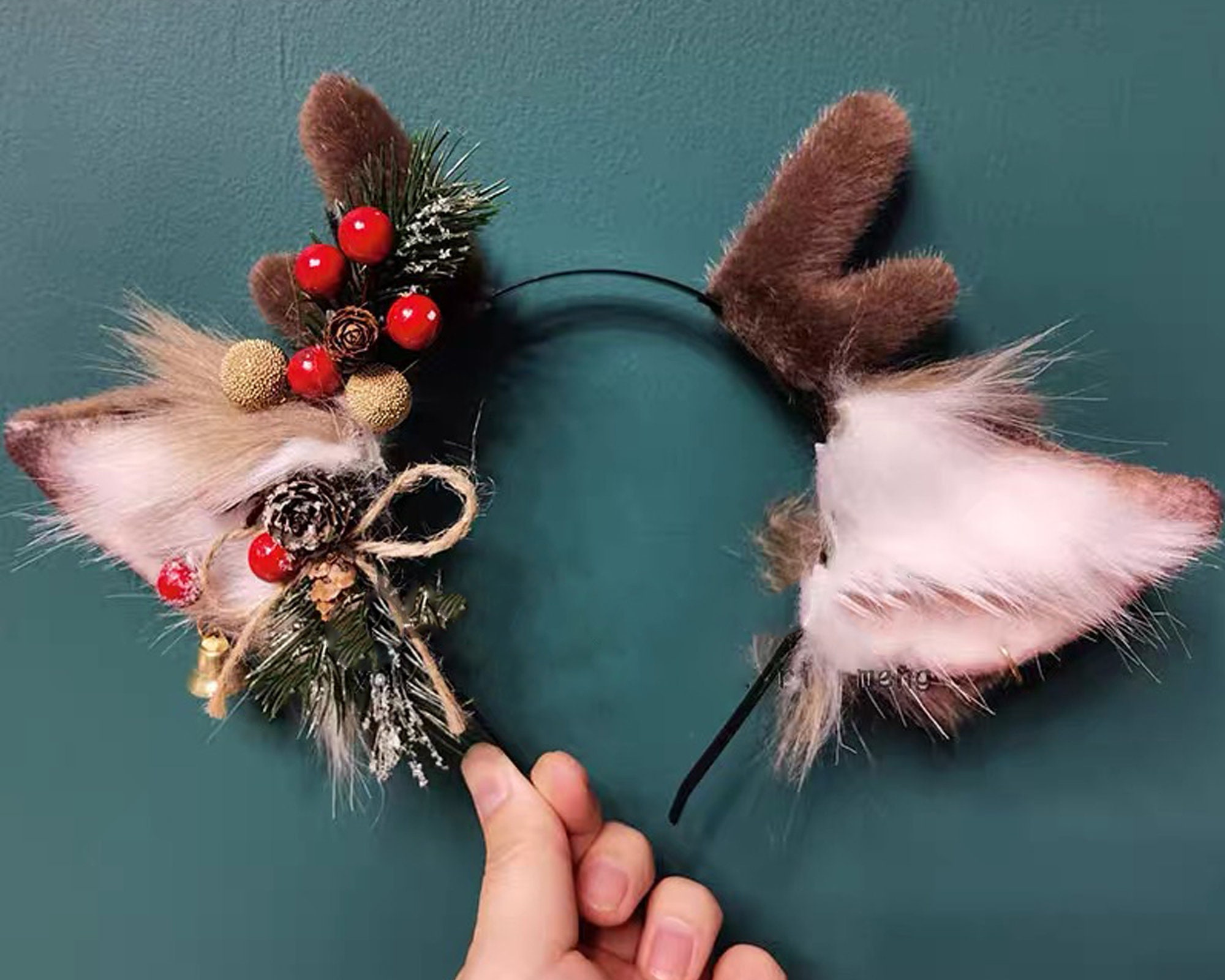Antlers Ears Headband Deer Costume Realistic Doe Reindeer Etsy
