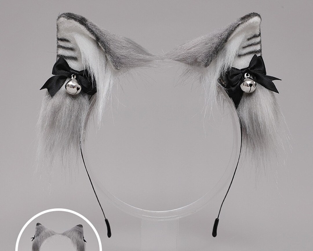 Gray Cat Ear Cosplay Anime Headwearcat Ear Headbandkitten - Etsy