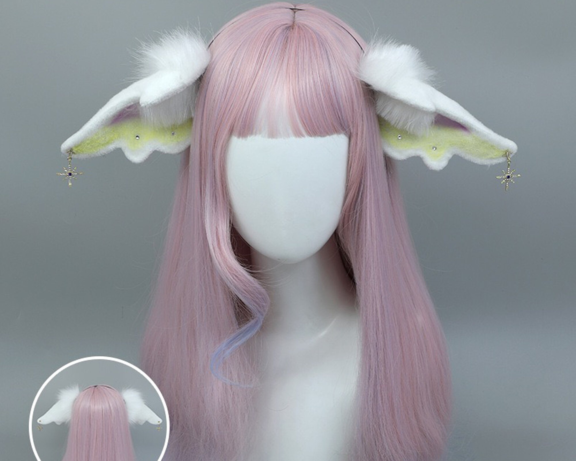 Angel Sheep Ear Cosplay Anime Headwear White Pink Cat Ear Etsy