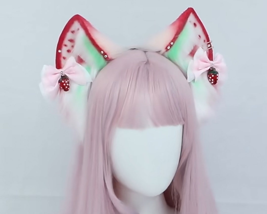 Red Cat Ear Cosplay Anime Headwearcat Ear Headband,kitten Pink Ears ...
