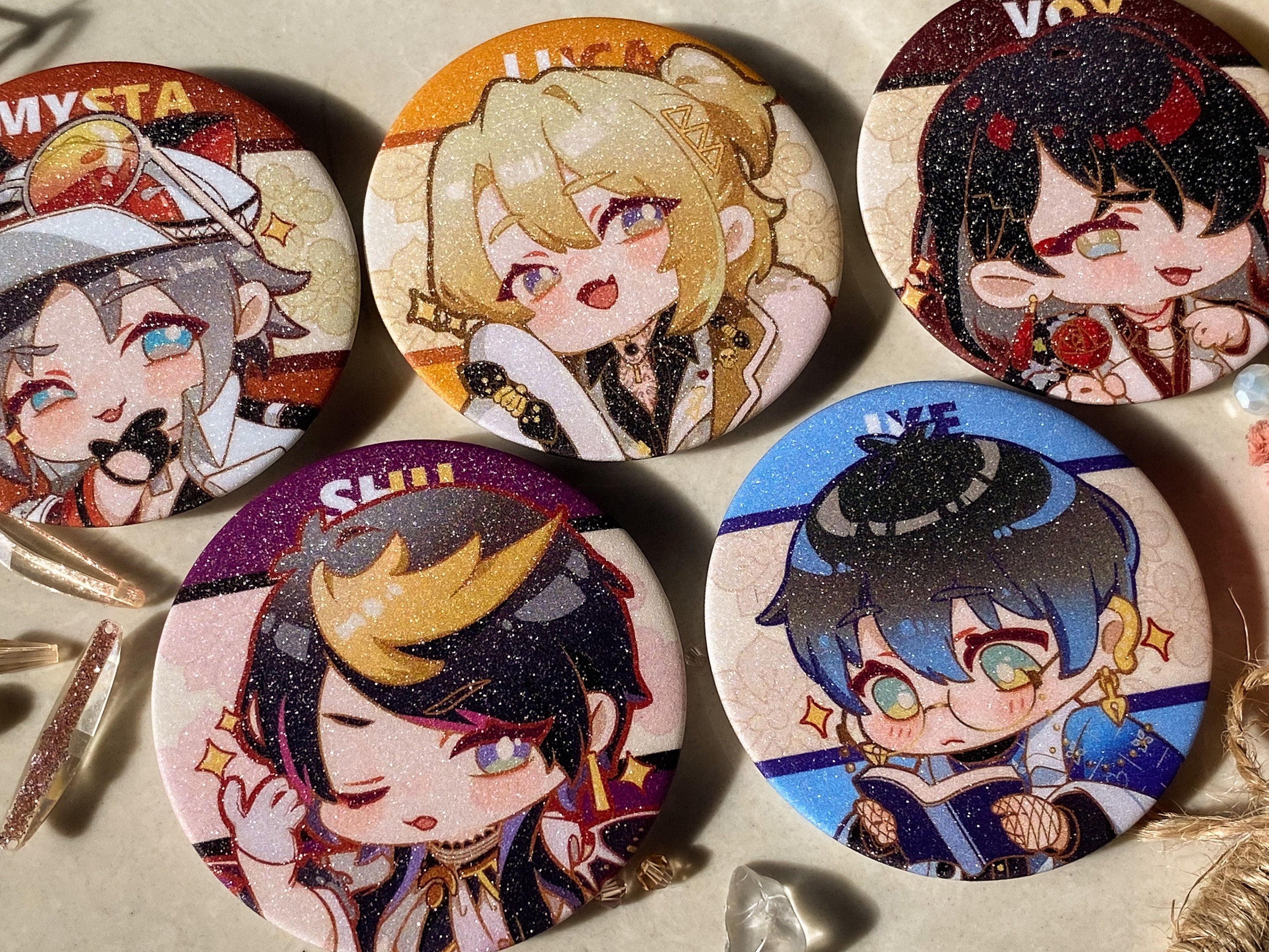Luxiem Glitter Button Nijisanjien Vtuber Art by Xuu - Etsy