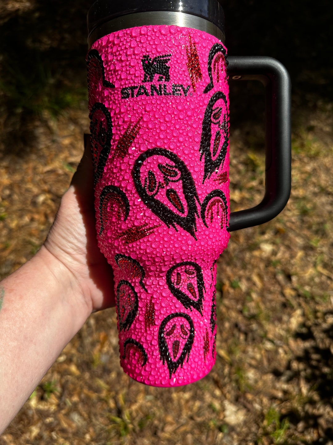 Ghost Face Bling Hot Pink Authentic 40oz Stanley Horror Themed - Etsy