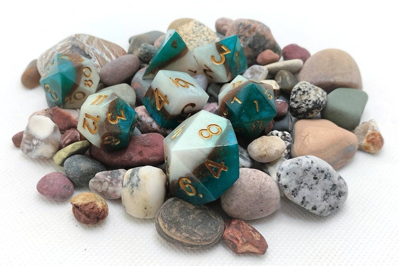 Geode Sharp Edged 7pc Dice Set - Etsy