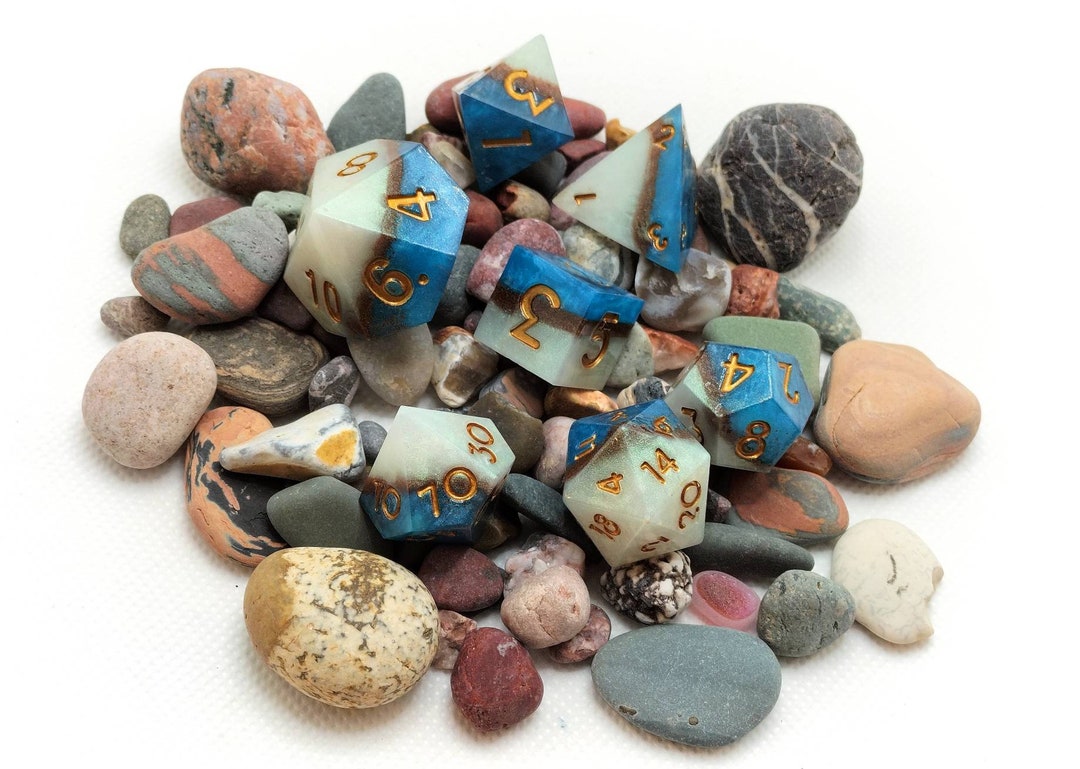 Geode Sharp Edged 7pc Dice Set - Etsy