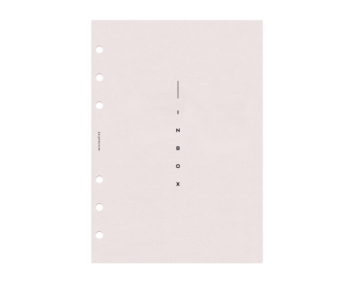INBOX Planner Dashboard Printable Insert // A5 Half Letter A6 Personal ...