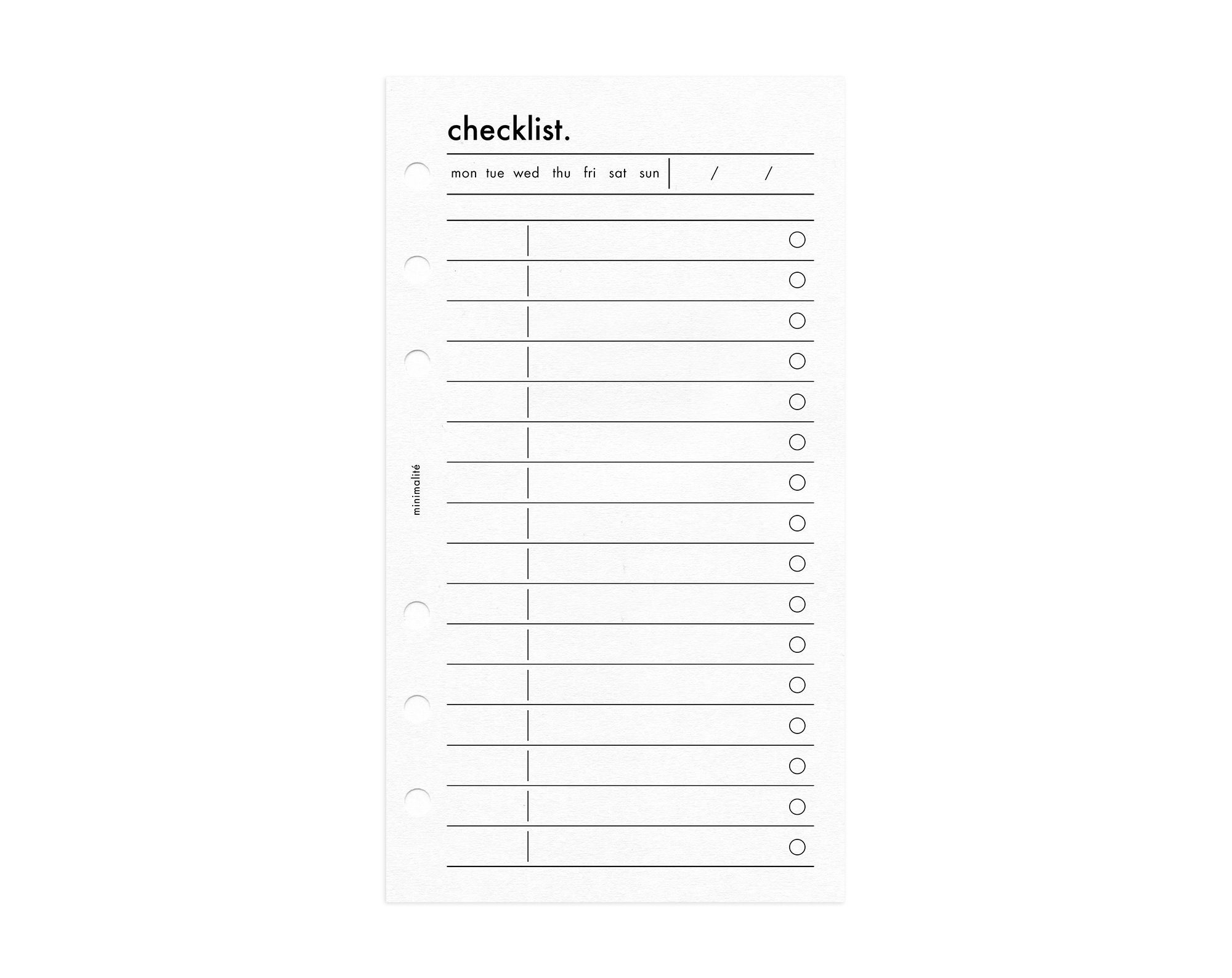 PERSONAL SIZE // CHECKLIST Minimal Planner Printable Insert // to Do ...