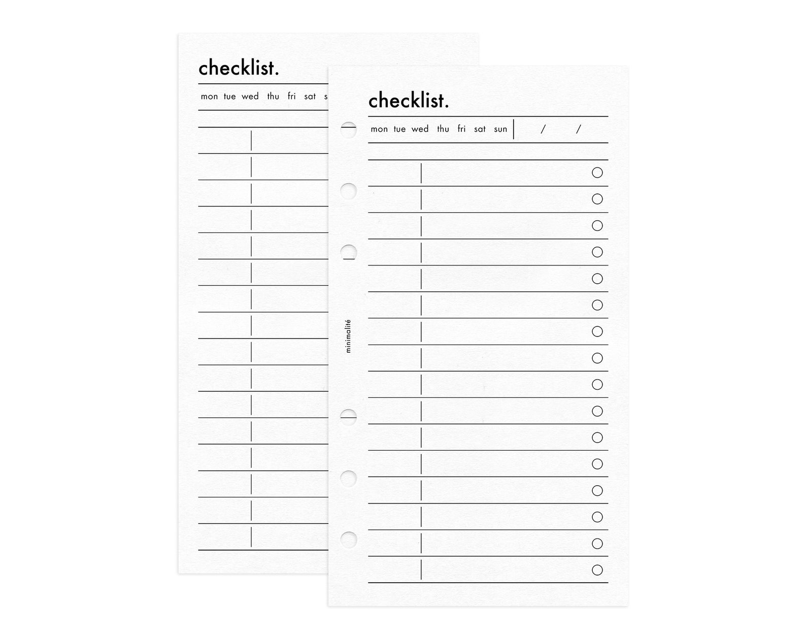 PERSONAL SIZE // CHECKLIST Minimal Planner Printable Insert // to Do ...