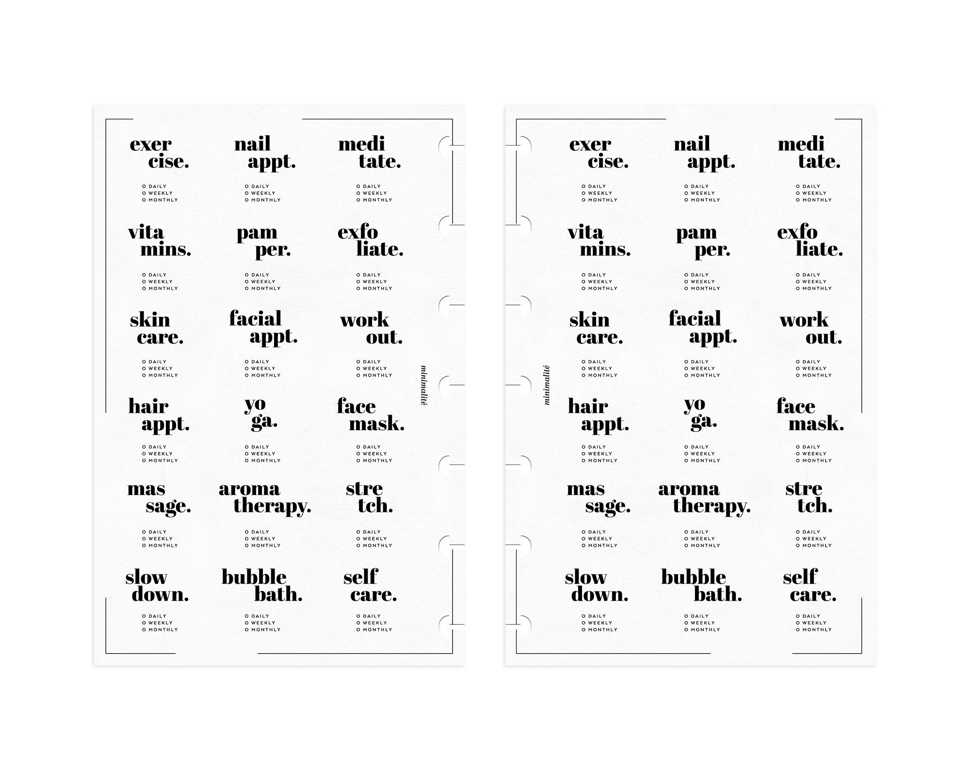 MINI HP // Self Care Routine Planner Insert Printable // Happy - Etsy
