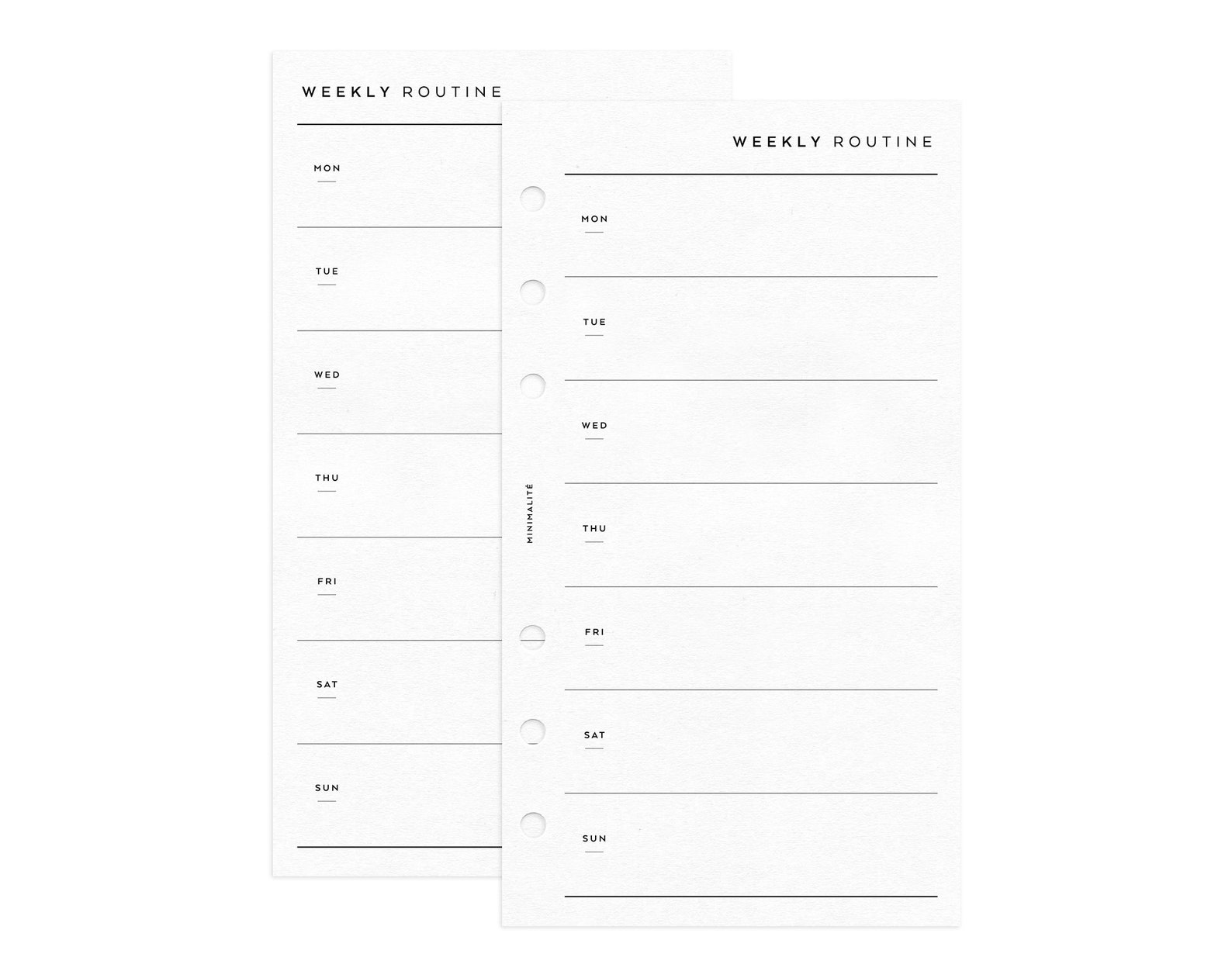 PERSONAL SIZE // WEEKLY Routine Planner Minimal Printable Insert ...