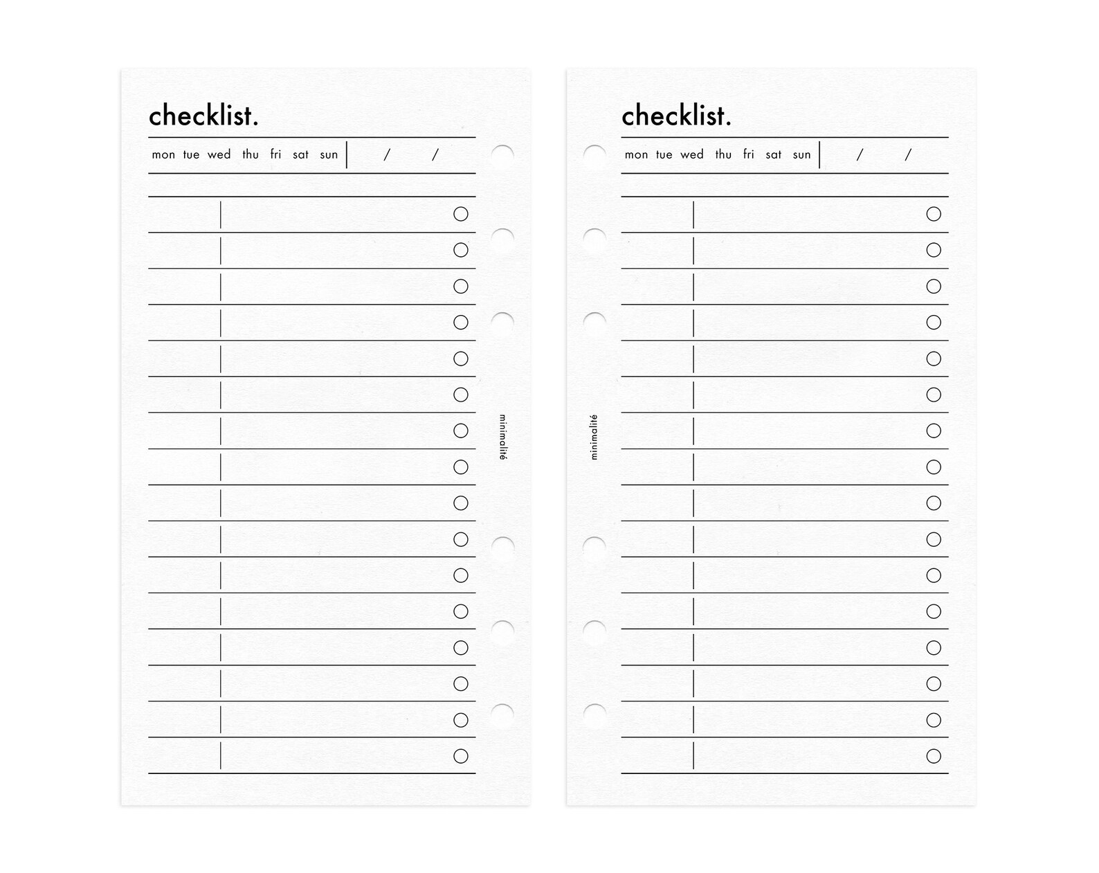 PERSONAL SIZE // CHECKLIST Minimal Planner Printable Insert // to Do ...