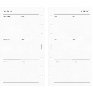 PERSONAL SIZE // WEEKLY Planner Minimal Printable Insert // Week on Two ...