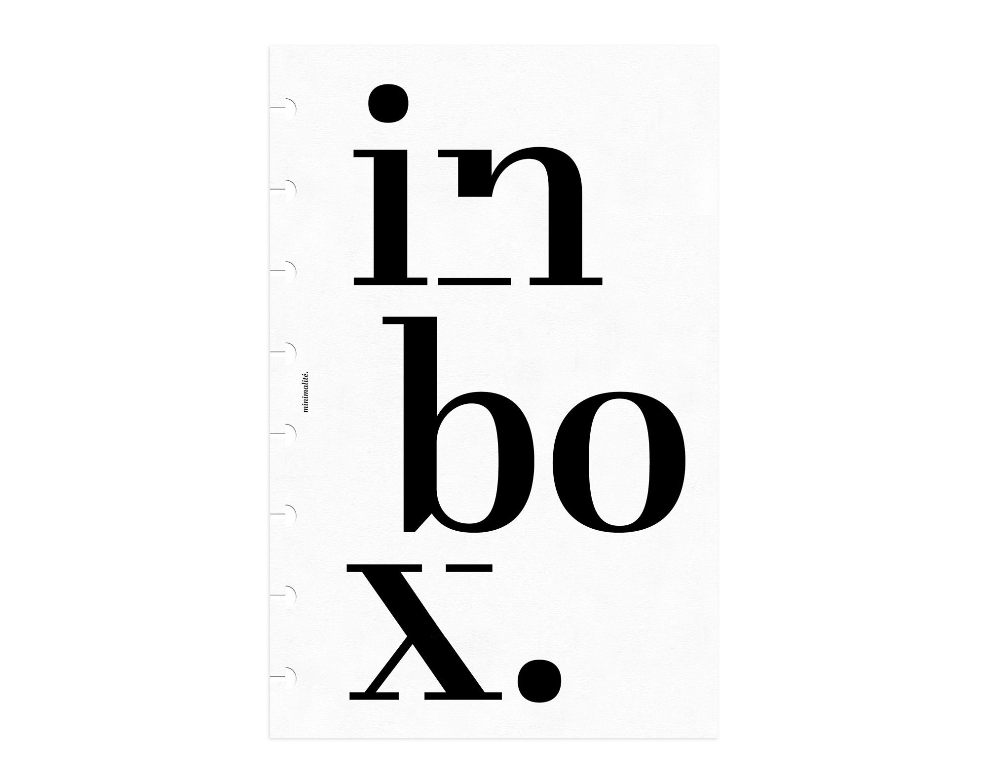 HALF LETTER PLANNER // Inbox Minimal Planner Dashboard Printable Insert ...