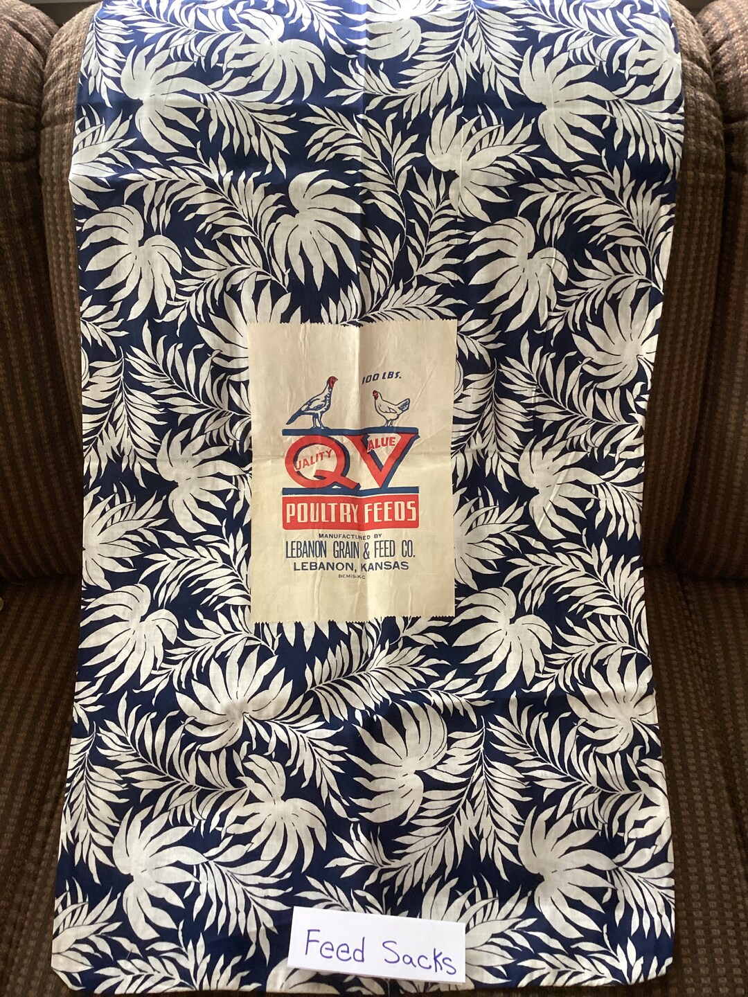 Vintage Feed Sack Full Size Still Sewn Together With Label - Etsy