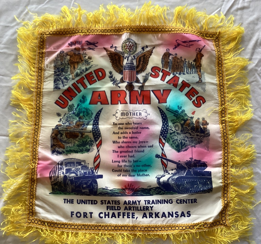 Vintage Army Souvenir Pillow Cover for a Mother Fort Chaffee Arkansas ...
