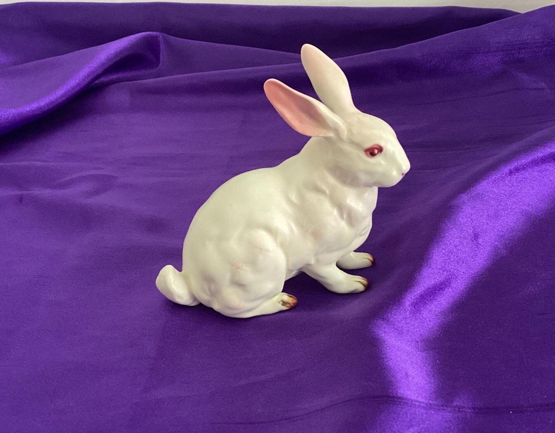 Vintage Lefton White Rabbit Bunny Marked H880 Easter Decor Rabbit ...