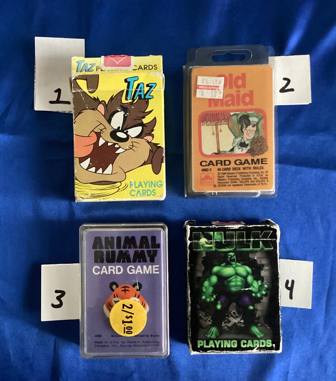 Children's Assorted Vintage Card Games - Rummy, Old Maid, Hulk, Taz ...
