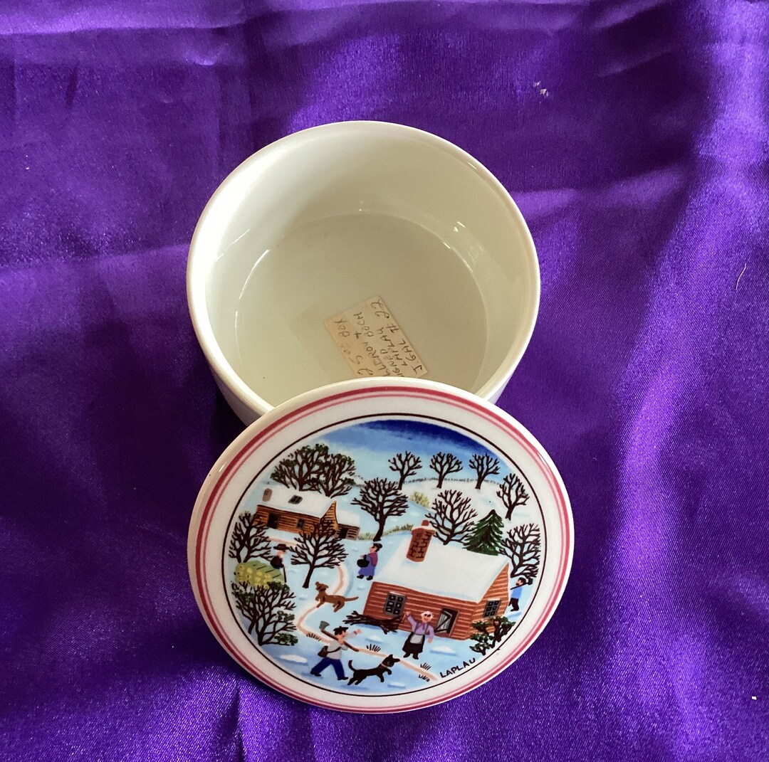 Vintage Villeroy & Borch Porcelain Round Trinket Dish - Naif Christmas ...