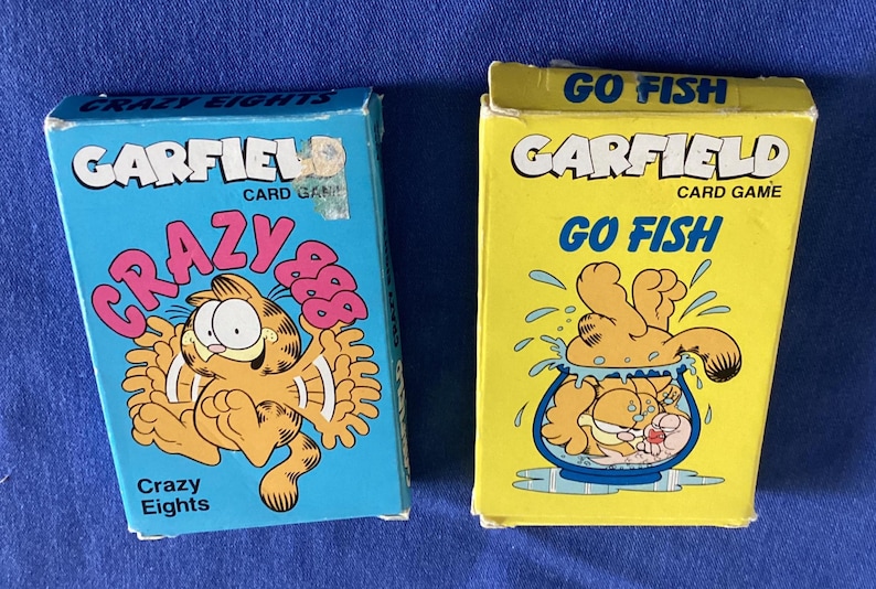 Duo of Garfield Card Games - GO Fish & Crazy 8 - Complete - 1978 (756 ...