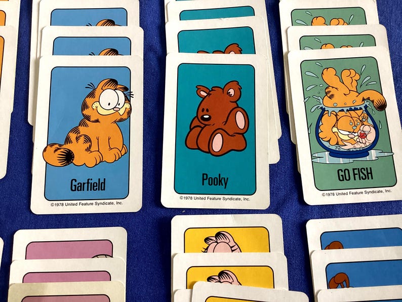 Duo of Garfield Card Games - GO Fish & Crazy 8 - Complete - 1978 (756 ...