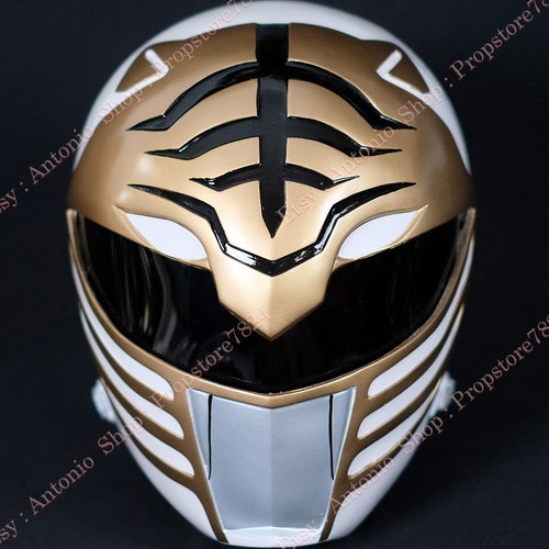 White Ranger Helmet Cosplay MMPR Halloween Costume - Etsy