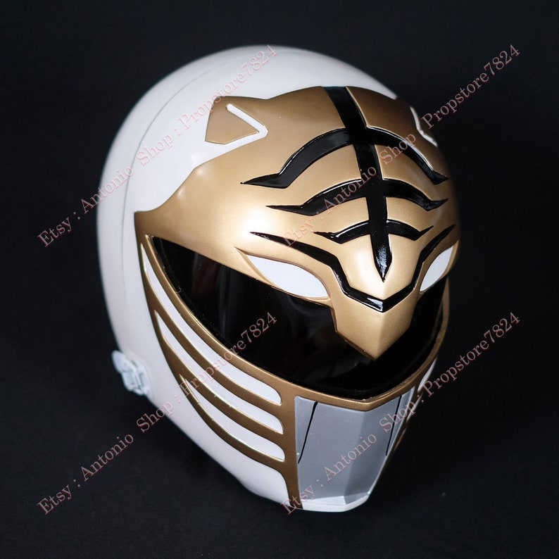 White Ranger Helmet Cosplay MMPR Halloween Costume - Etsy