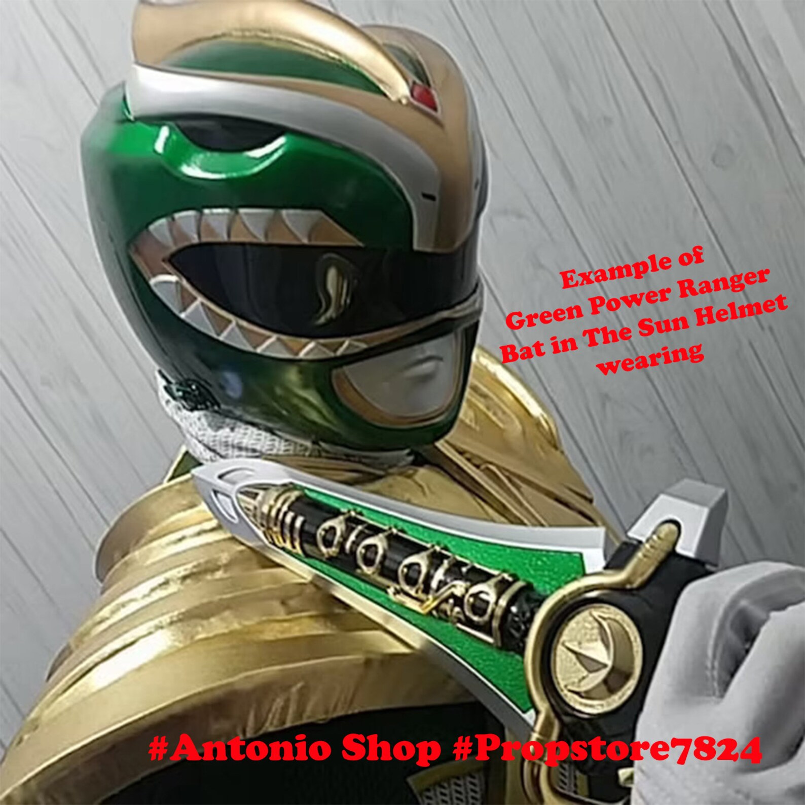 Green Ranger Bat in the Sun Helmet Cosplay MMPR Halloween - Etsy