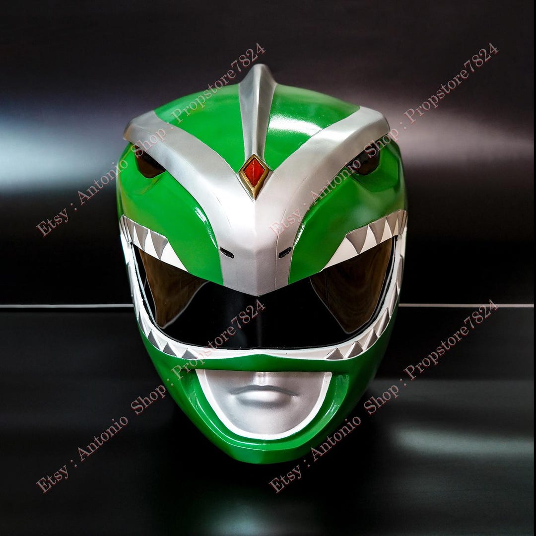 Green Dino Thunder Ranger Helmet Cosplay MMPR Halloween Costume Prop - Etsy