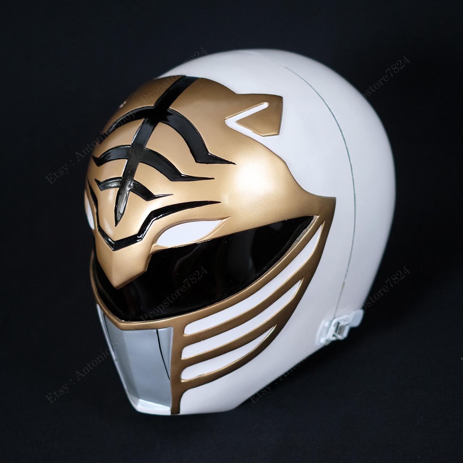 White Ranger Helmet Cosplay MMPR Halloween Costume Prop - Etsy