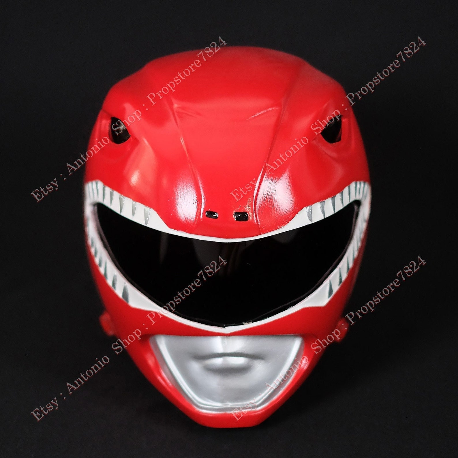 Red Ranger Helmet Cosplay MMPR Halloween Costume - Etsy