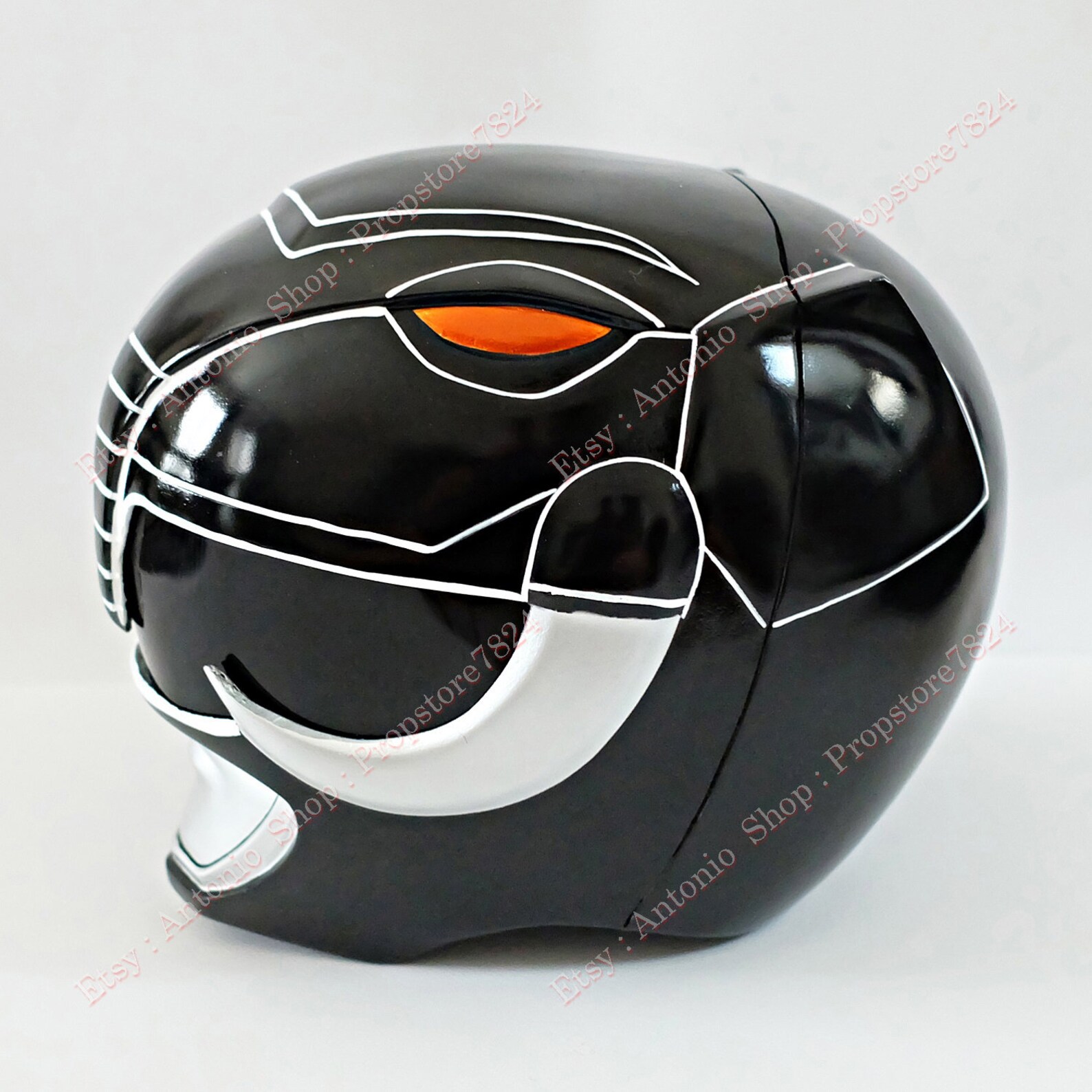 Black Ranger Helmet Cosplay MMPR Halloween Costume - Etsy