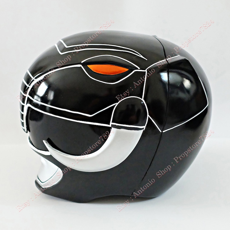 Black Ranger Helmet Cosplay MMPR Halloween Costume - Etsy