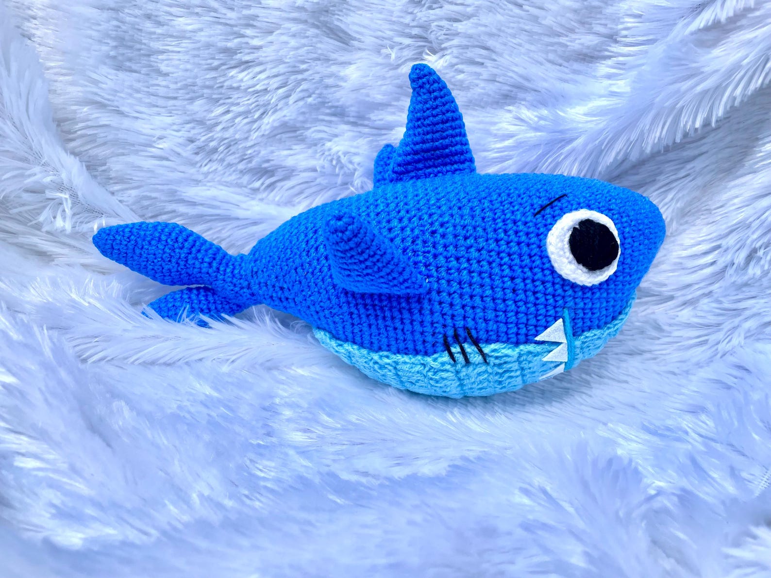Crochet Finny Shark Amigurumi Personalized Stuffed Baby Shark Soft Toys ...