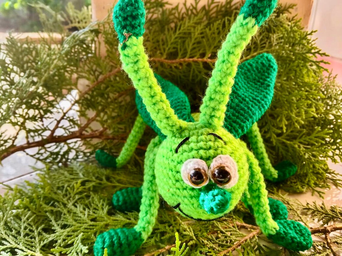 Crochet Grasshopper Toy , Crochet Animals Plush , Crochet Grasshopper ...