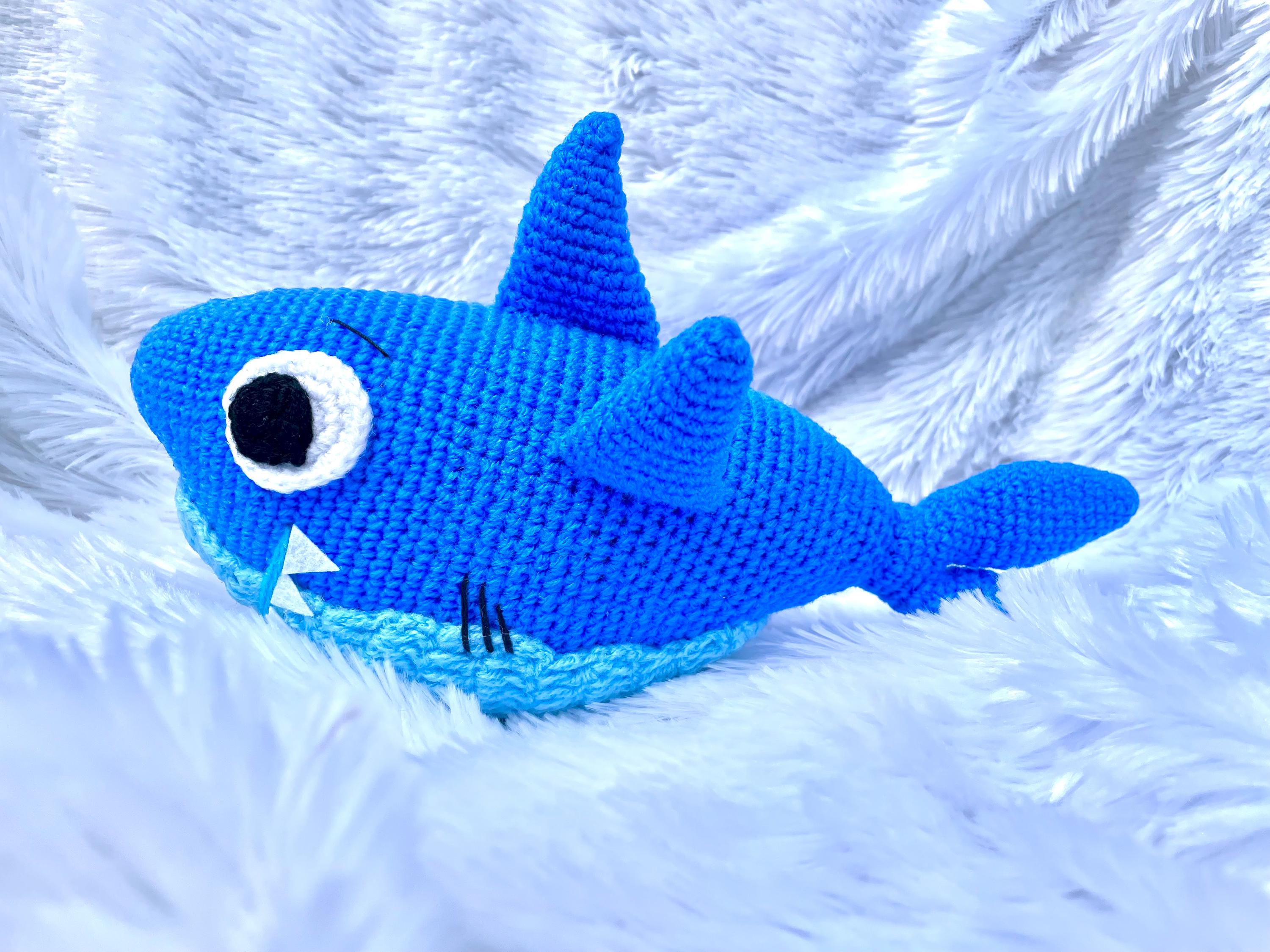 Crochet Finny Shark Amigurumi Personalized Stuffed Baby Shark Soft Toys ...
