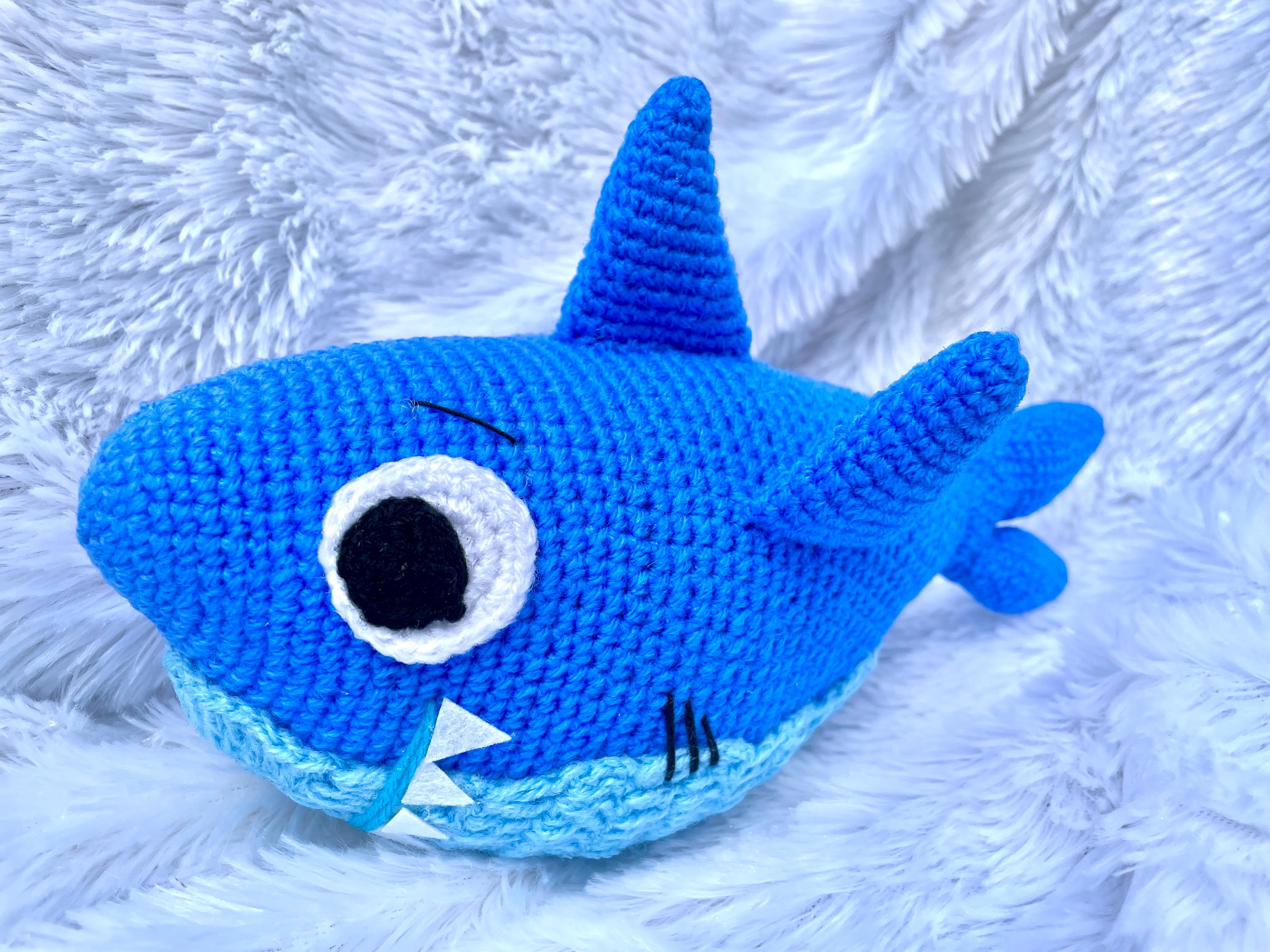 Crochet Finny Shark Amigurumi Personalized Stuffed Baby Shark Soft Toys ...
