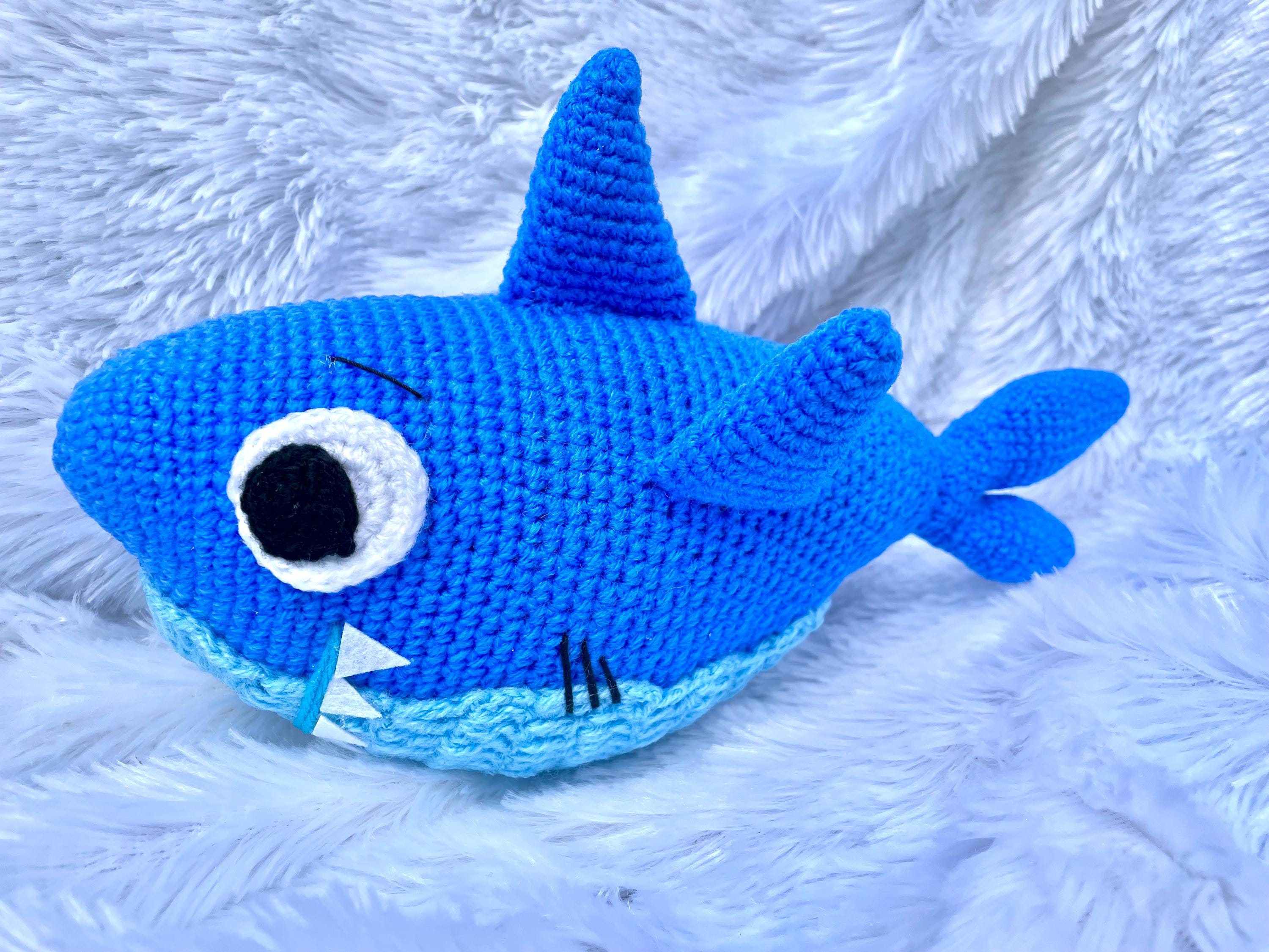 Crochet Finny Shark Amigurumi Personalized Stuffed Baby Shark Soft Toys ...