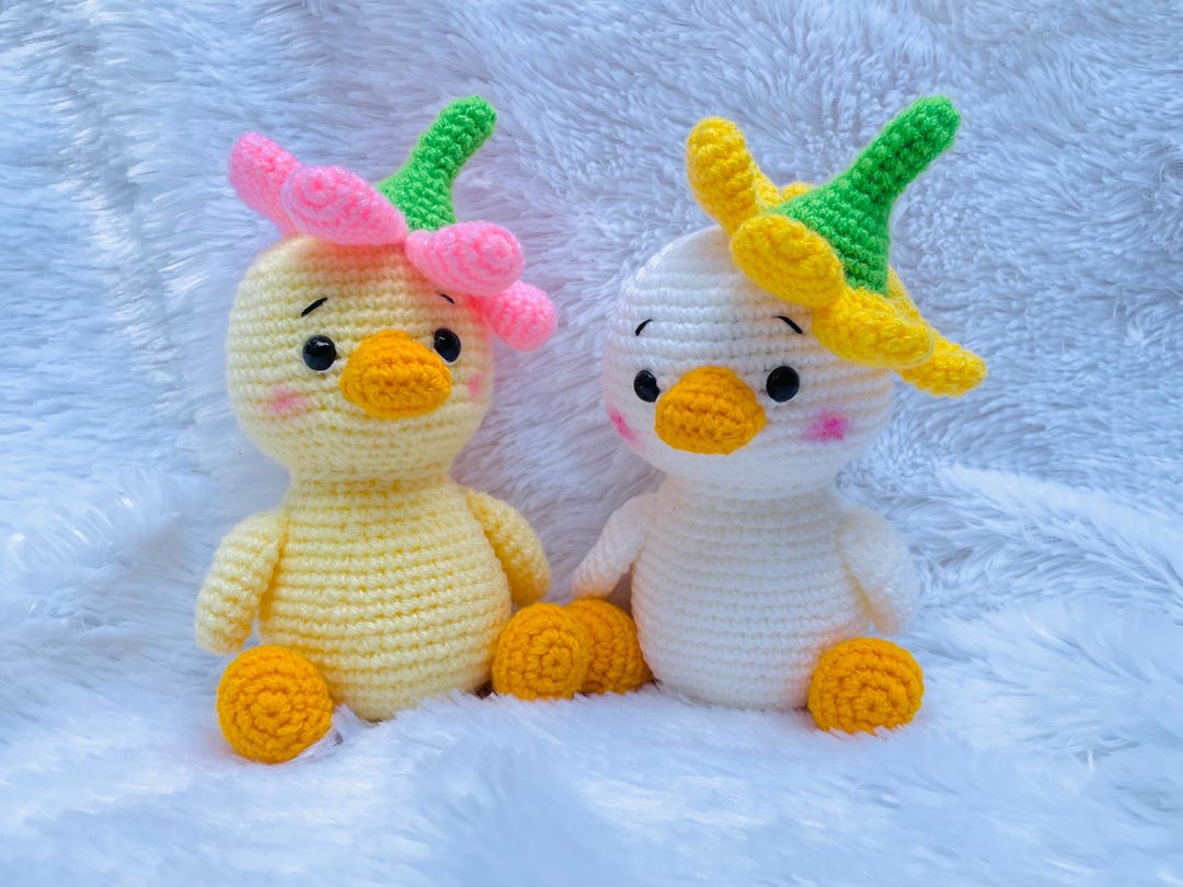 Crochet Duck With Flower Amigurumi Personalized Stuffed Toys Floral ...