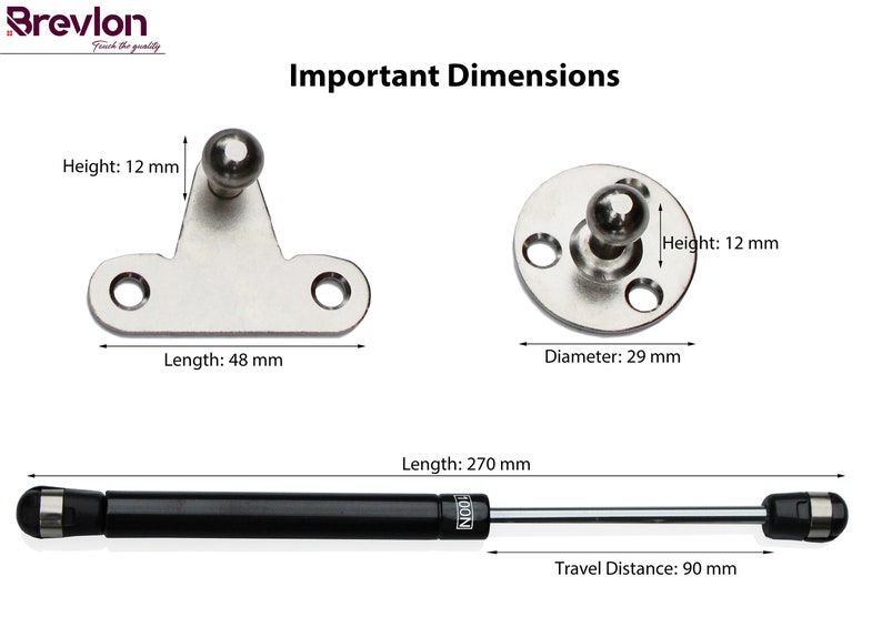 Gas Spring, 100n/22.5lb 10 Inch, Gas Strut, Gas Shocks, Soft Open Gas ...