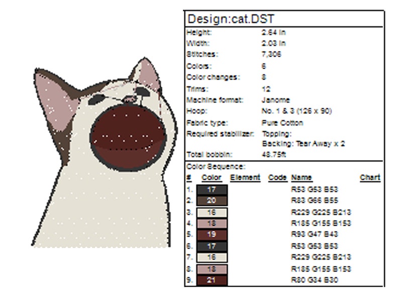 Pop Cat Machine Embroidery Pattern DIGITAL DOWNLOAD - Etsy