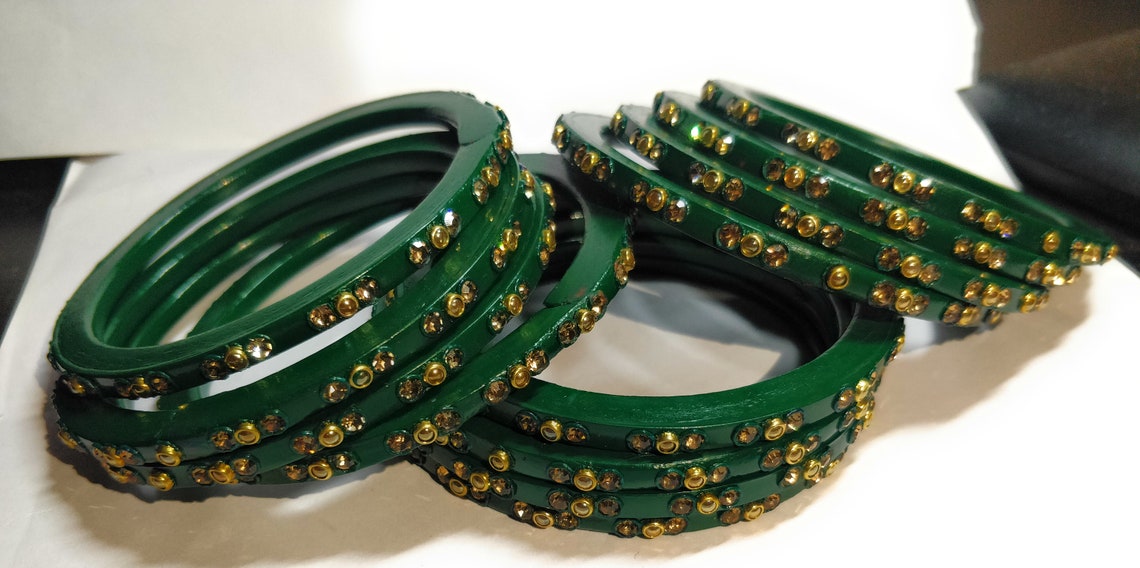 Rajasthani Handmade Bangle Set of 12 in Lac Material Indian - Etsy