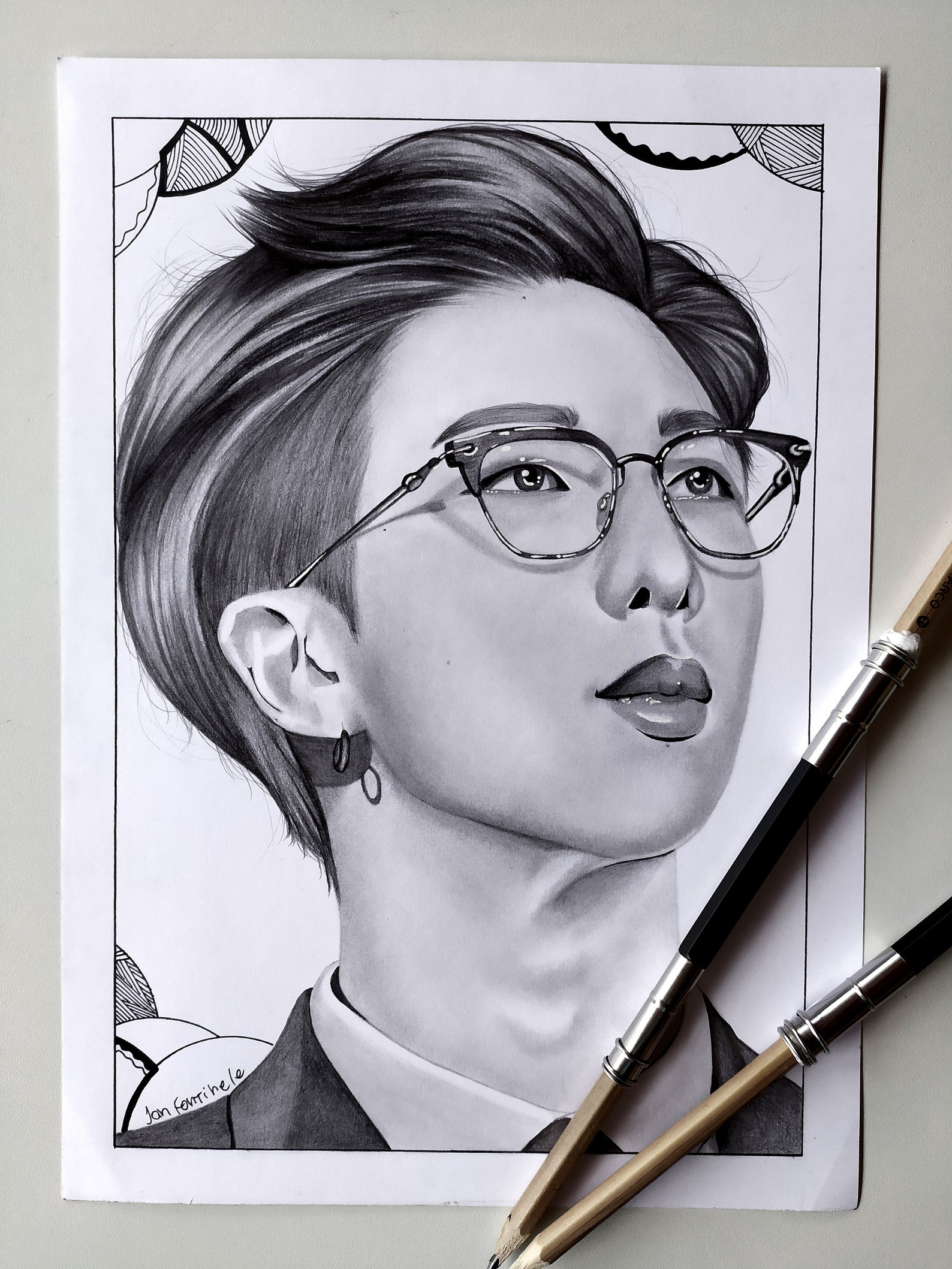 BTS RM Print of Original Drawing digital print | Etsy