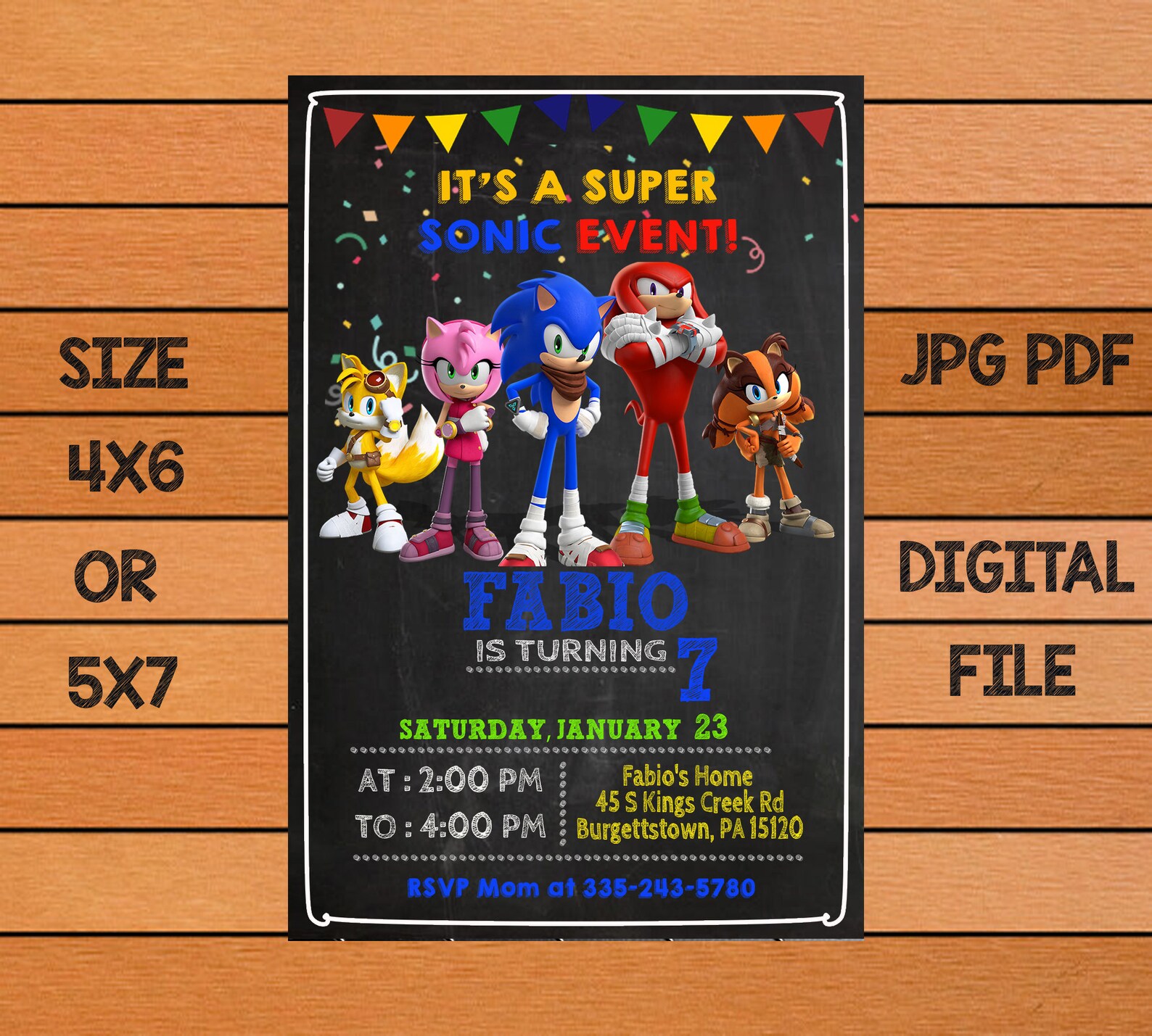 Sonic Invitation Sonic The Hedgehog Birthday Invitation | Etsy
