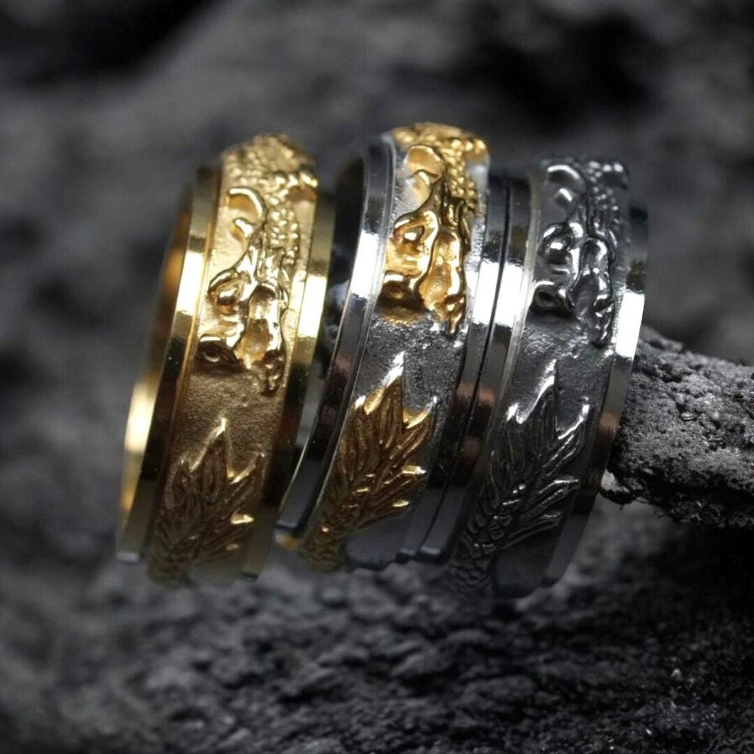 Dragon Fidget Ring Men,dragon Spinner Ringanxiety Ring for Man,spinner ...
