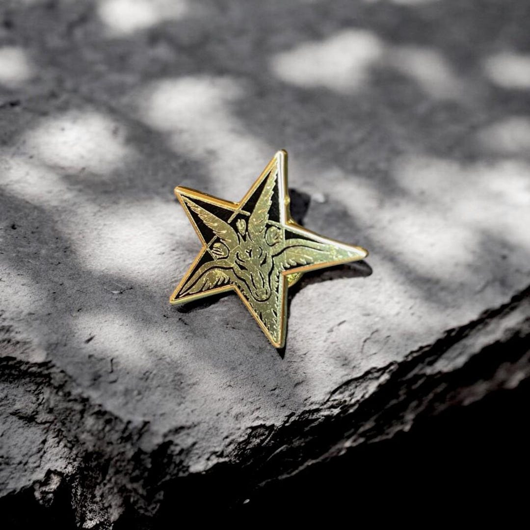 Pentagram Satanic Pin, Goat Head Stainless Steel Pin,baphomet Inverted ...