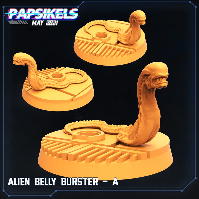 Alien Belly Burster Set by Papsikel 3D Print Cyberpunk D&D | Etsy