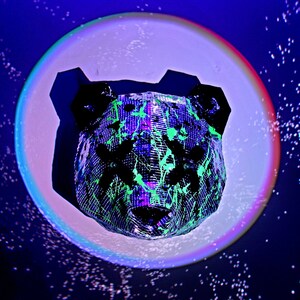 Disco Panda Disco Trophy Head Wall Mounted Panda Head Disco Decor ...