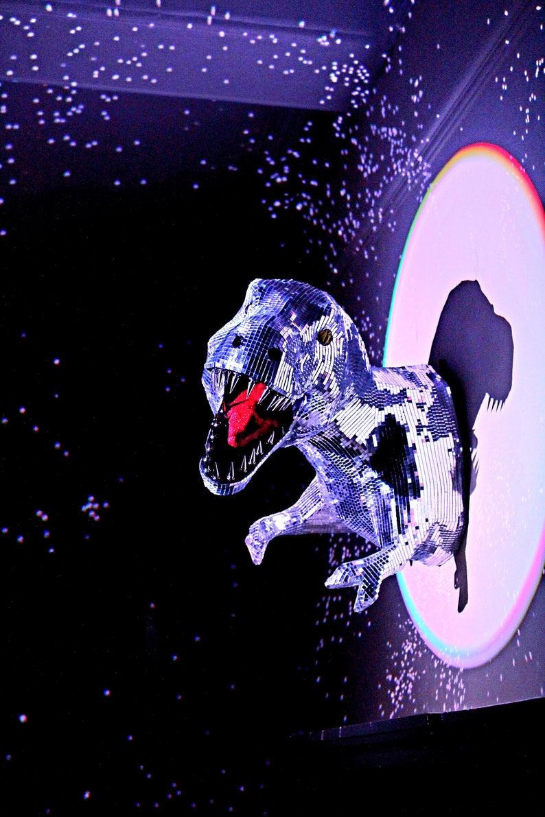 Disco T Rex Disco Trophy Head Wall Mounted Dinosaur Head Disco Decor ...
