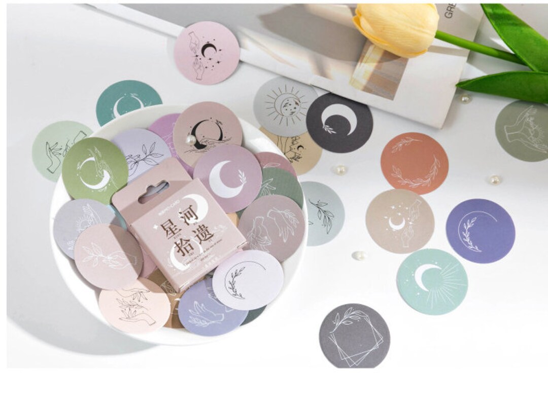 45 Pc. Moon & Stars Stickers - Etsy